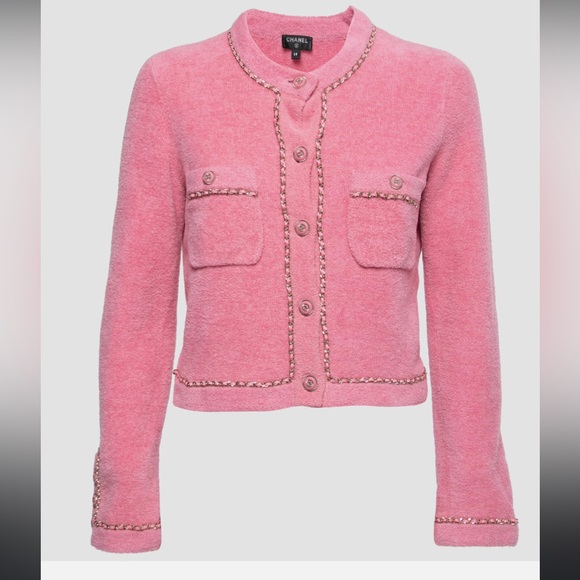 CHANEL | Jackets & Coats | Iso Chanel 220 Cruise Terry Pink Blazer ...